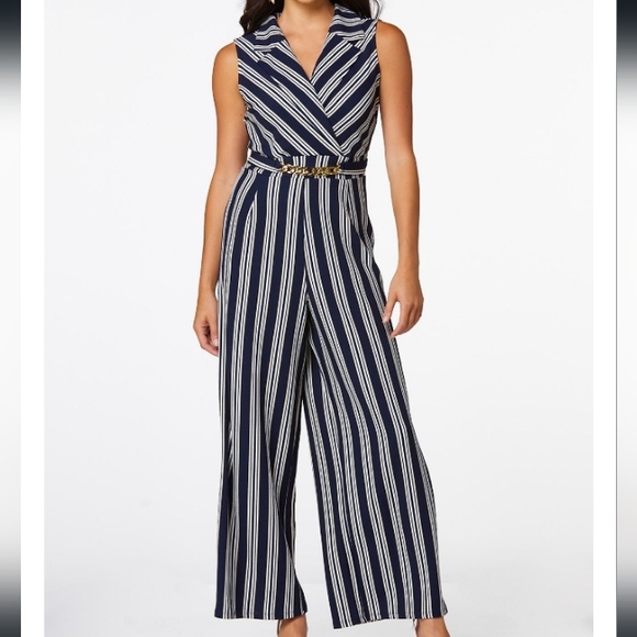 Cato | Pants & Jumpsuits | Stripped Chain Waist Jumpsuit | Poshmark